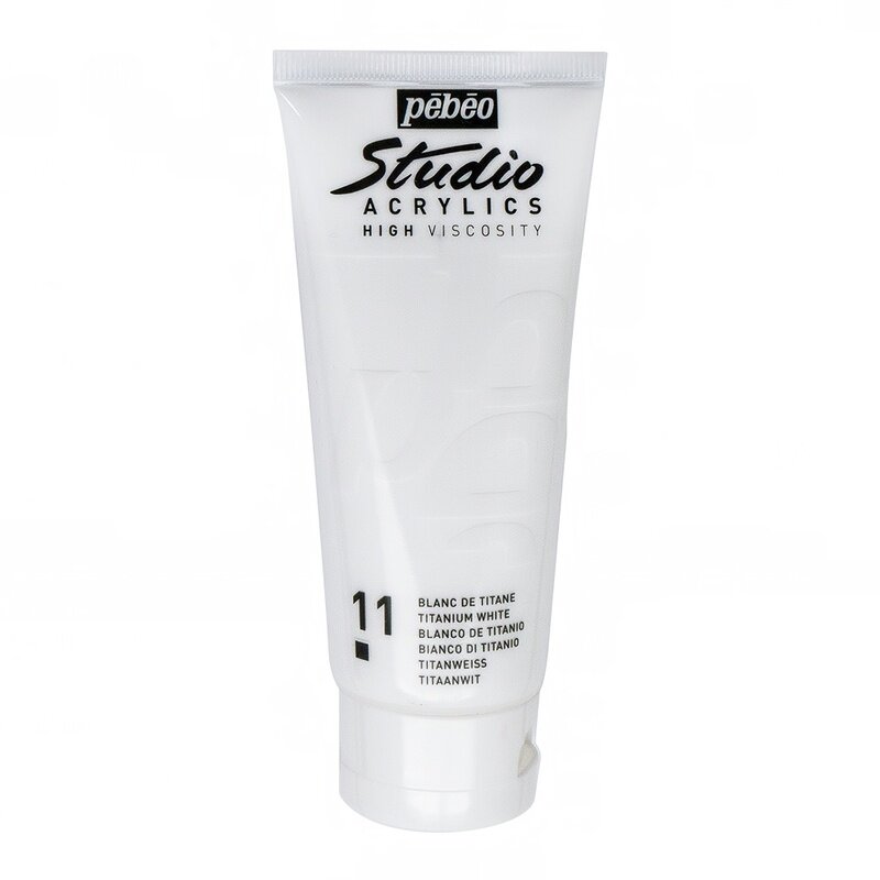 Краска акриловая Pebeo Studio Acrylics, 100 мл, белила титановые