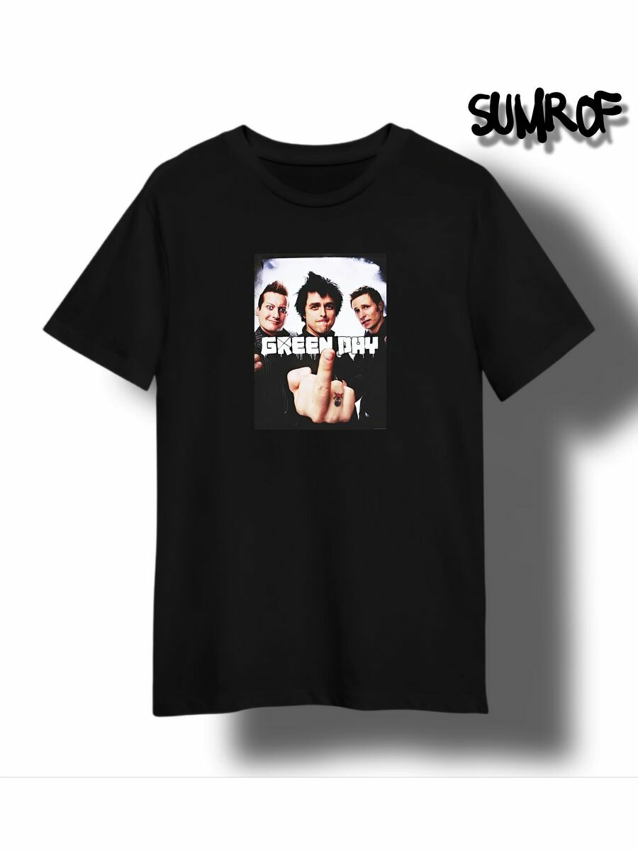 Футболка green day музыканты рок надпись