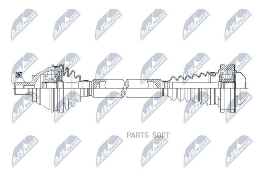 NTY NPW-VW-059 полуось VW ENG.1.6 102KM GOLF V/VI, GOLF PLUS 07-13, AUDI A3 03-07, SKODA OCTAVIA II 04-12, SEAT LEO