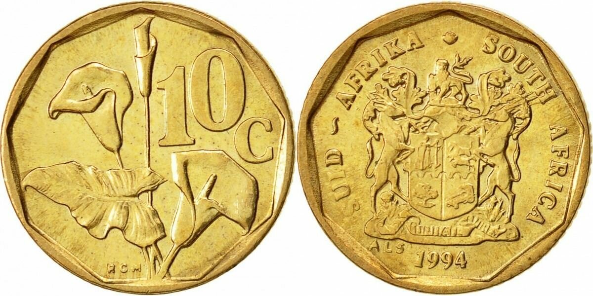 ЮАР 10 центов, 1990-1995 UNC