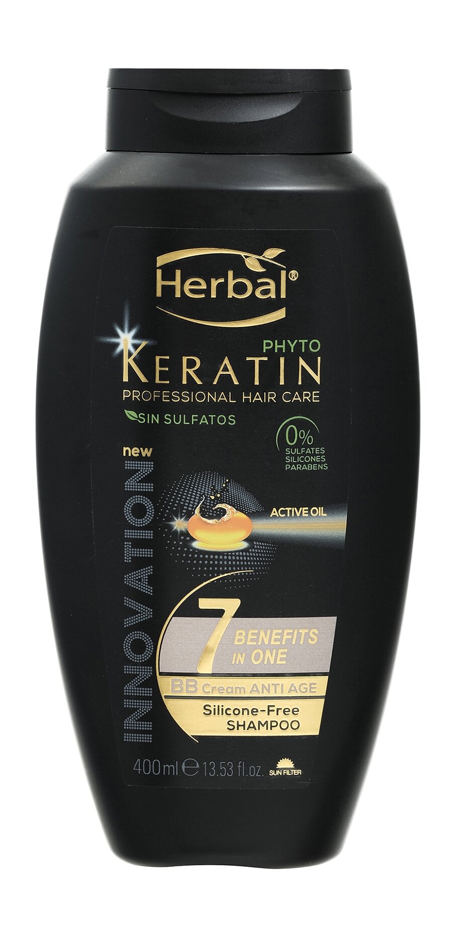 HERBAL Шампунь фито-кератин комплекс 7 аминокслот антивозрастное действие, 400 мл