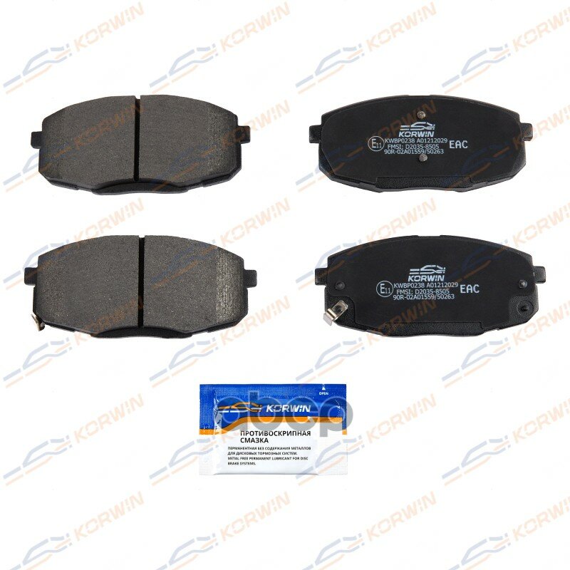 Колодки тормозные перед. Hyundai Creta 16-/i30 07-/Kia Ceed 06- KORWIN арт. KWBP0238