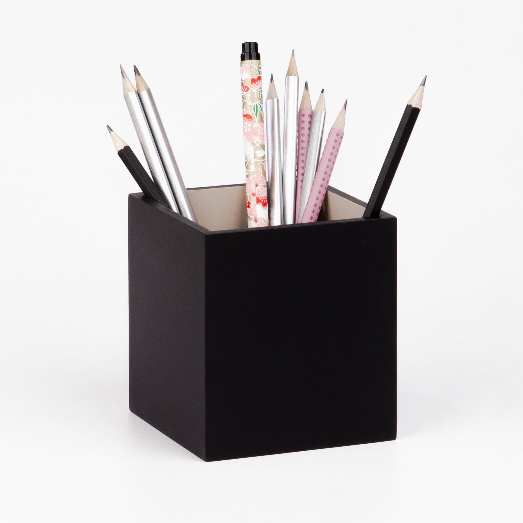 Подставка для ручек и карандашей, стакан канцелярский Penkap Duo, размер L (большой), черный