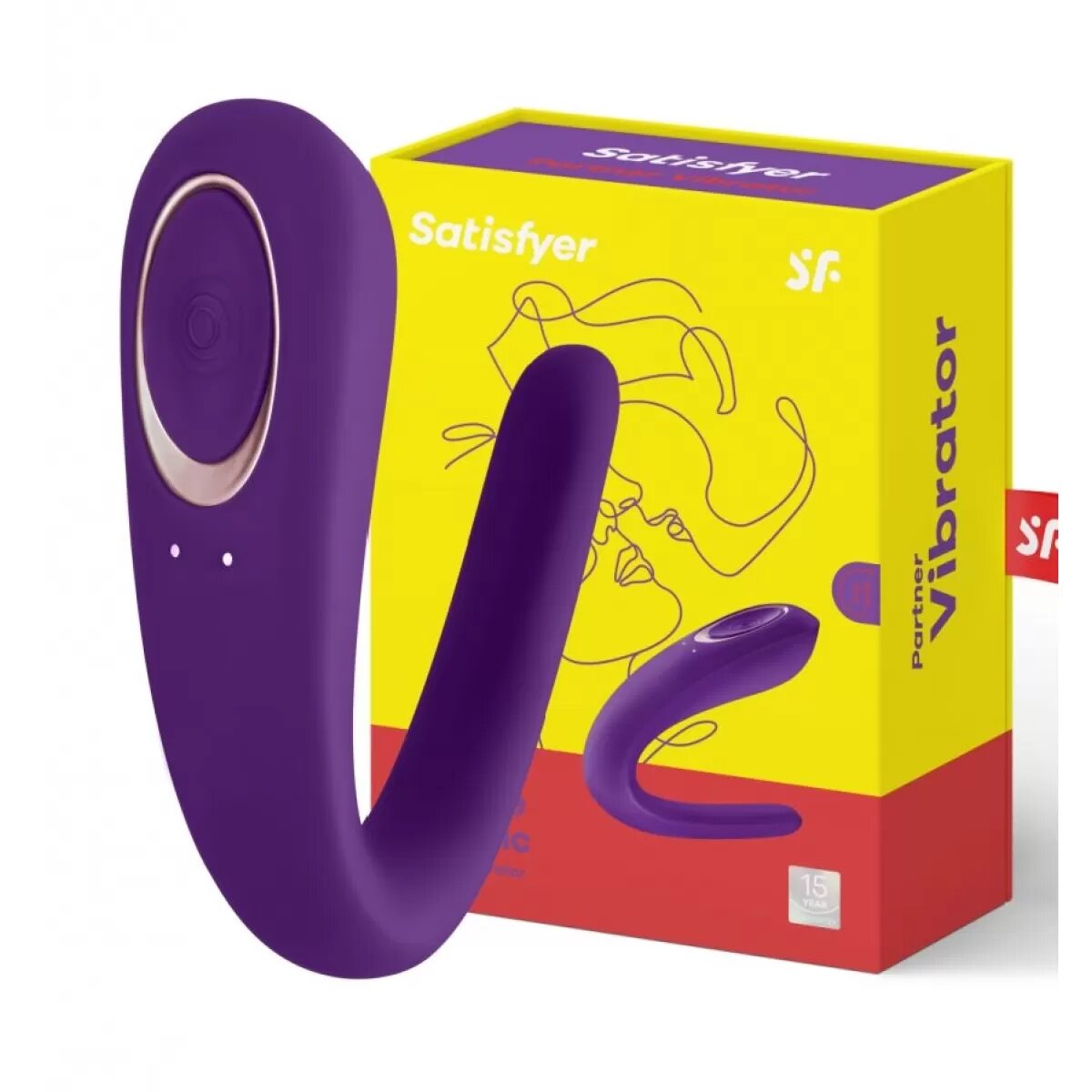 Вибратор Satisfyer Partner Toy Double Classic, фиолетовый, водонепроницаемый, 7 режимов