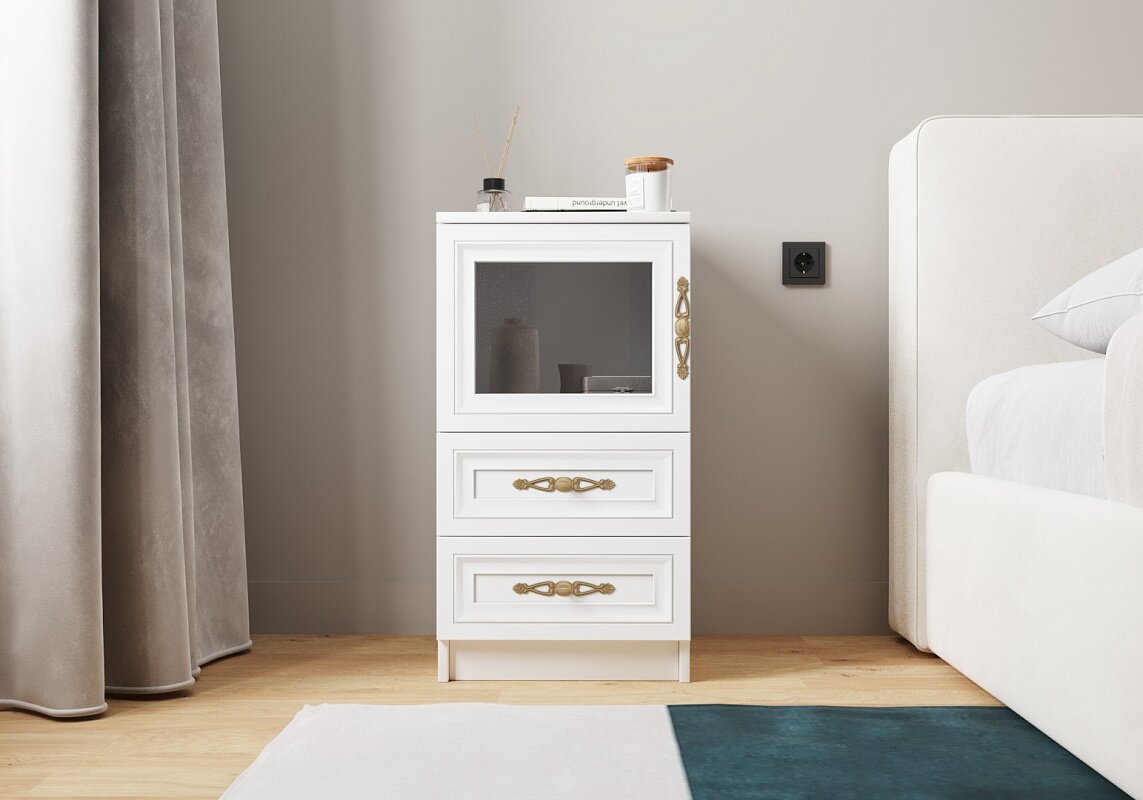 Тумба МебельЛэнд24 Карлос - 014 Белый 40x45x75 напольная