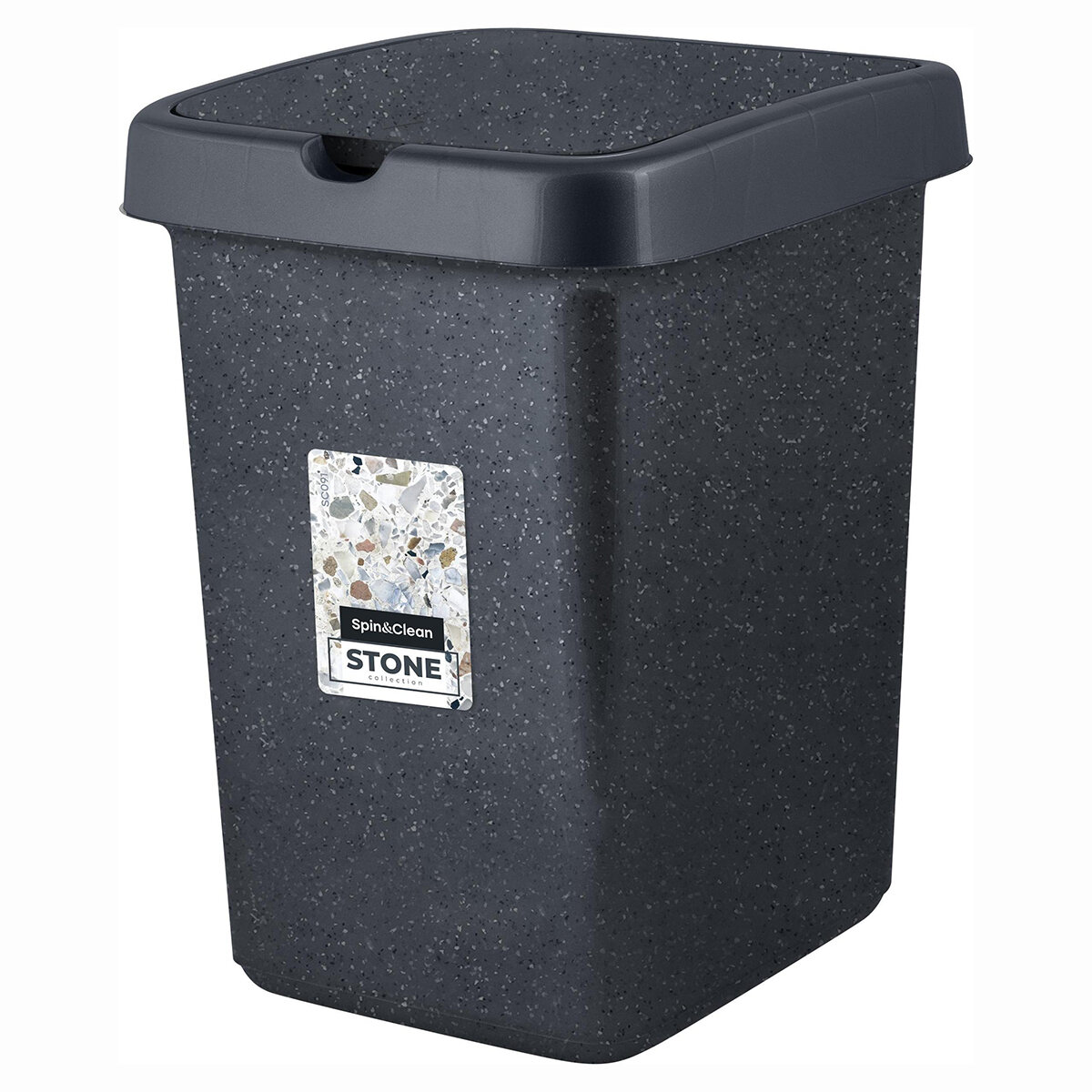 Контейнер для мусора "Spin&Clean" Stone, 25 литров, темный камень