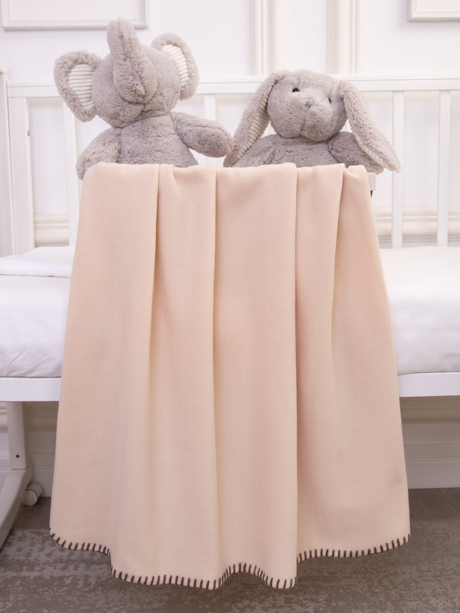 Плед для новорожденного 80х100 см, Tessolo Home, флисовый, бежевый