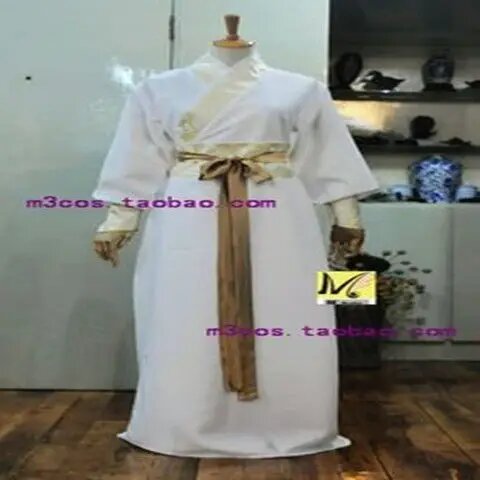 Китайский винтажный этнический костюм ханьфу 175-185cm, белый