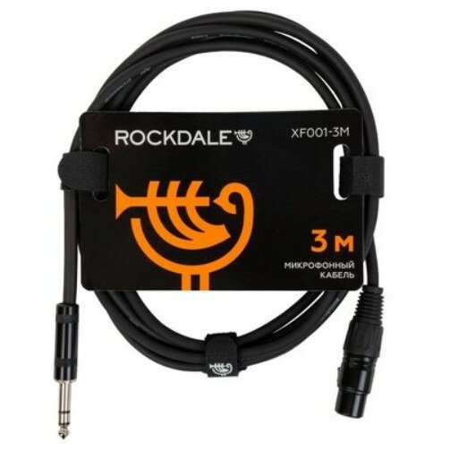 Кабель аудио 1xJack - 1xXLR Rockdale XF001-3M 3.0m