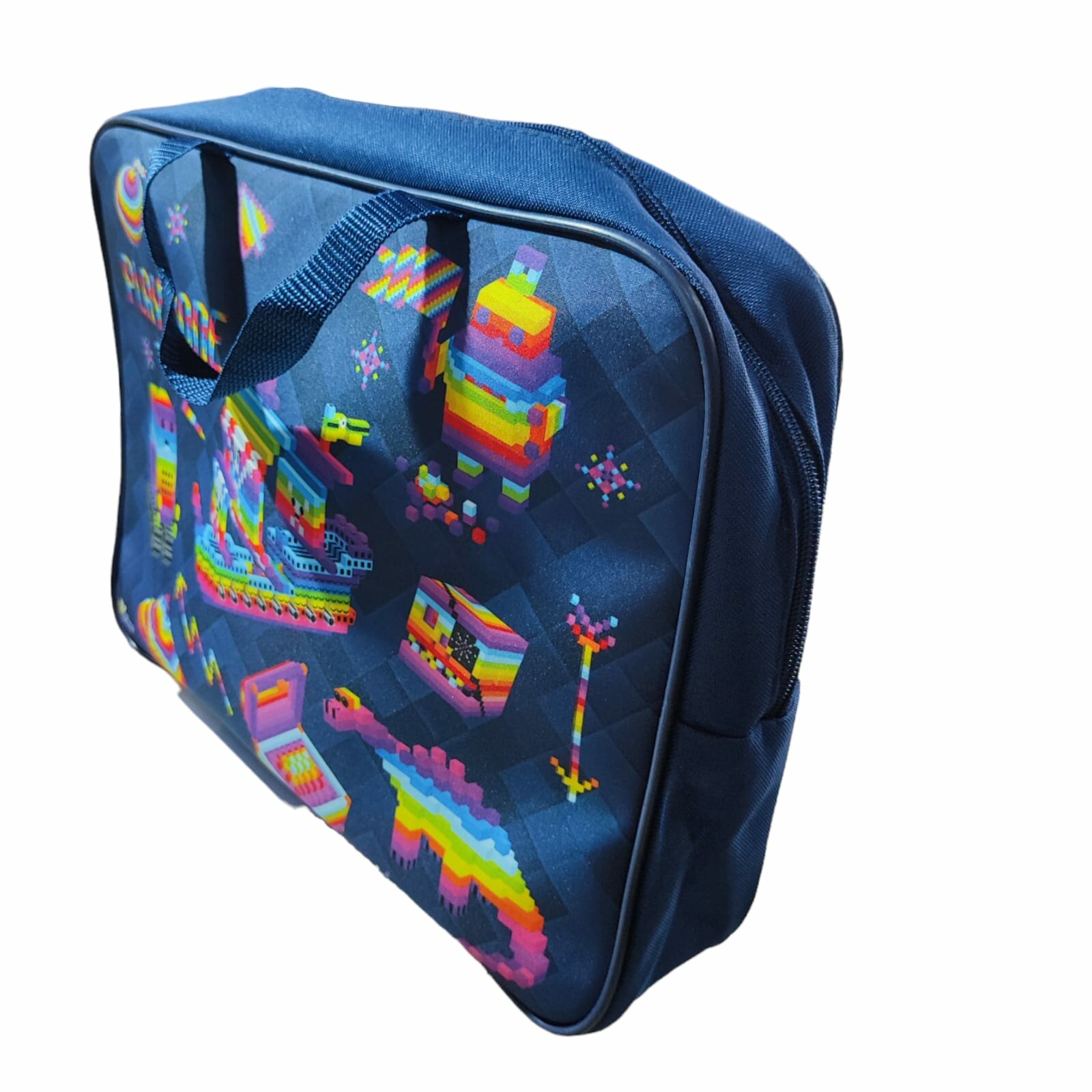 Папка с ручками А4 текстильная для тетрадей, труда, изо, 1 отделение "пиксели" 350*265*80мм