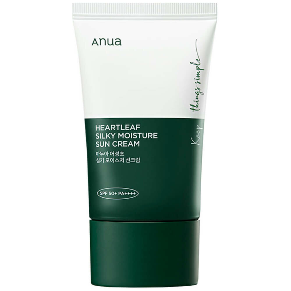 Успокаивающий солнцезащитный крем с экстрактом хауттюйнии ANUA Heartleaf Silky Moisture Sun Cream SPF50+ PA++++