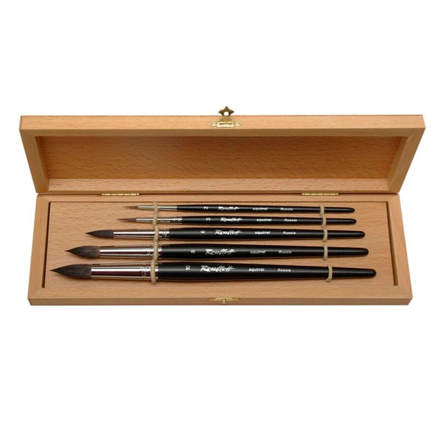 Набор №1 Roubloff 5 кистей из белки буковый пенал
