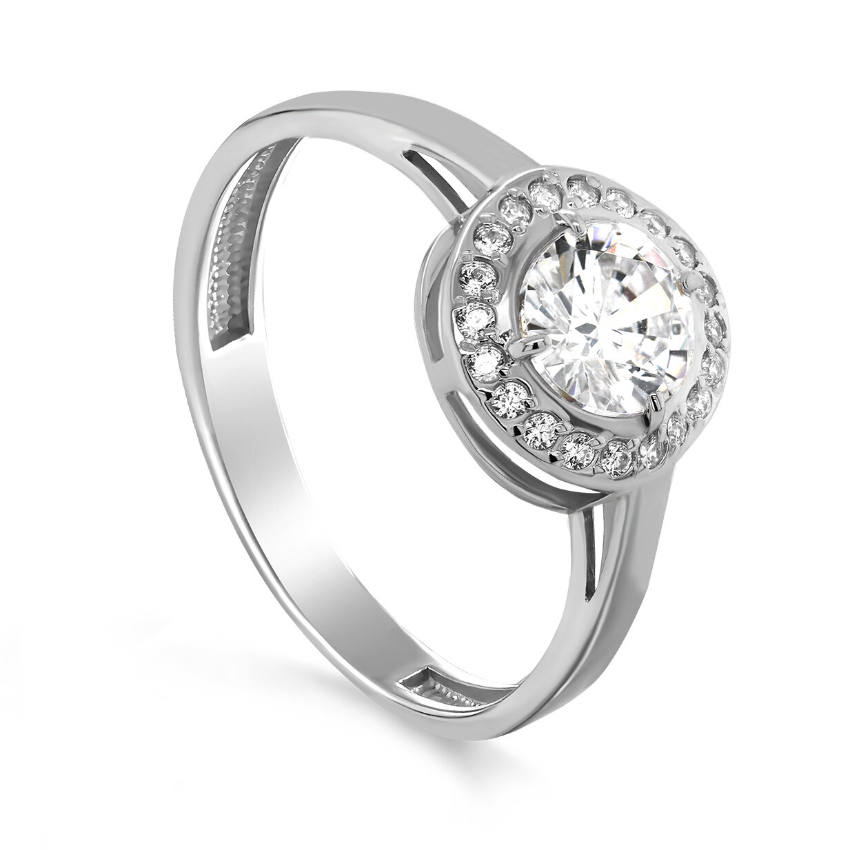 Кольцо, серебро, 925 проба, фианит