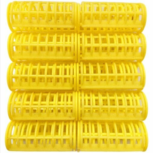 Бигуди классические пустышки с крышкой d28mm (10 шт). Цвет желтый.