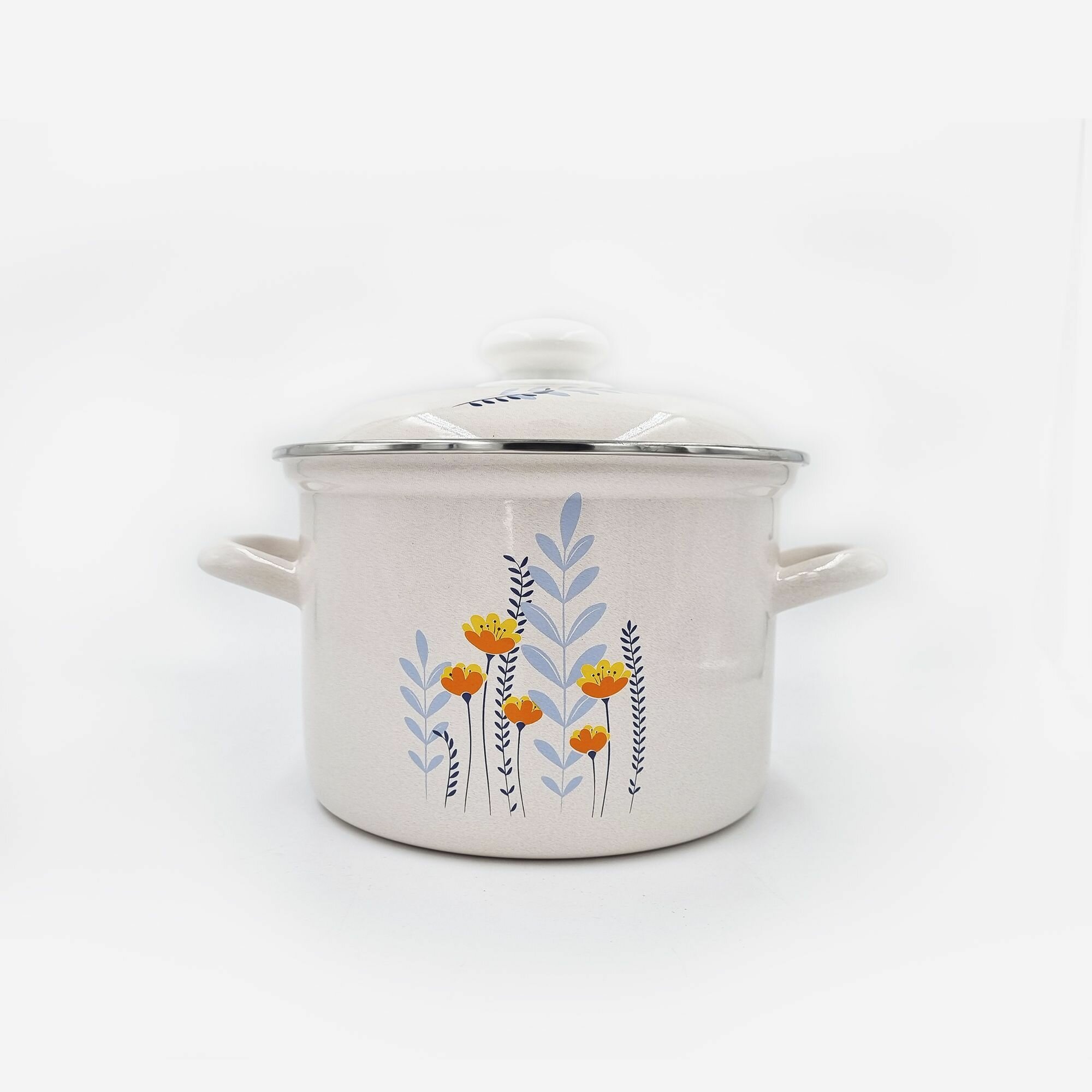 Кастрюля "Лысьвенские эмали" Норвежский лес, эмалированная сталь, 4,5 литра