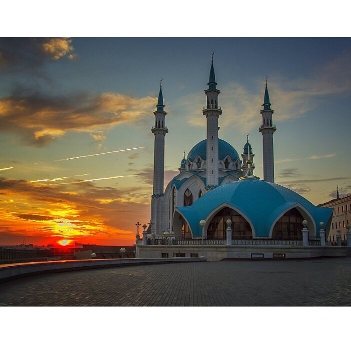 Алмазная мозаика на подрамнике Мечеть Кул- Шариф, 40х50 см, сложность 5, цветов 24/ Komas