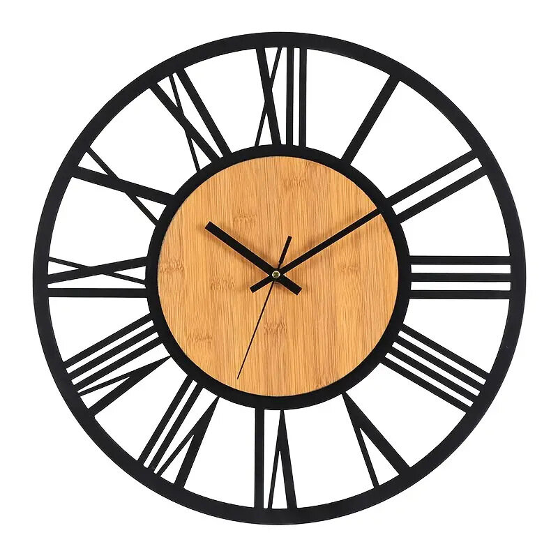Современные минималистичные настенные часы | Бесшумные кварцевые часы без тиканья | 12-дюймовые настенные часы из дерева и МДФ | Стильный геометрический дизайн для гостиной, спальни или офиса