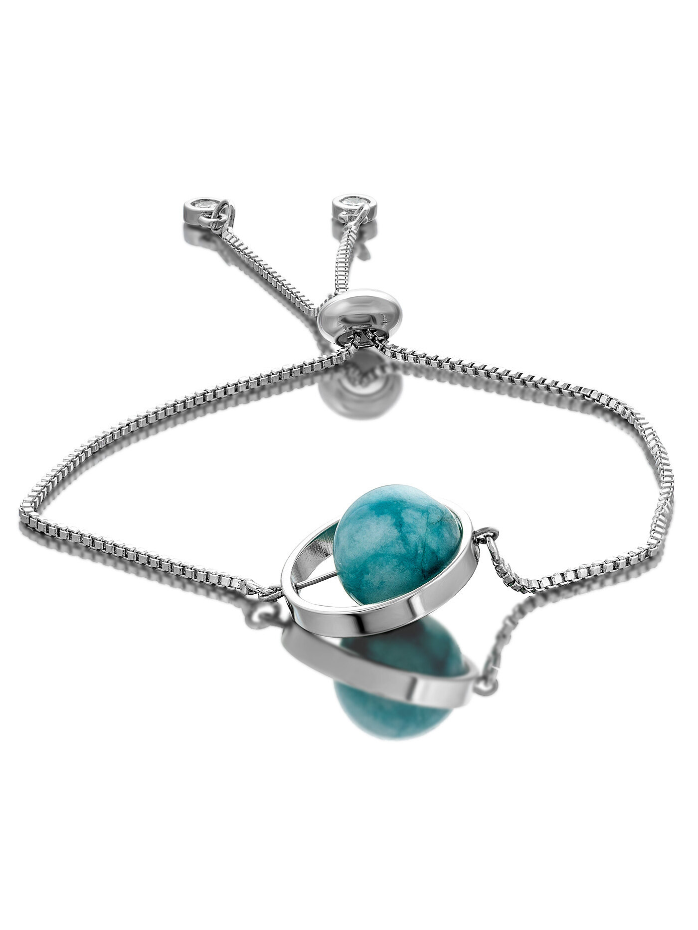 Браслет-цепочка, аквамарин