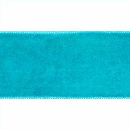 Тесьма/Лента из полиэстера с бархатистым ворсом с одной стороны/бирюза/2,5см./23м./