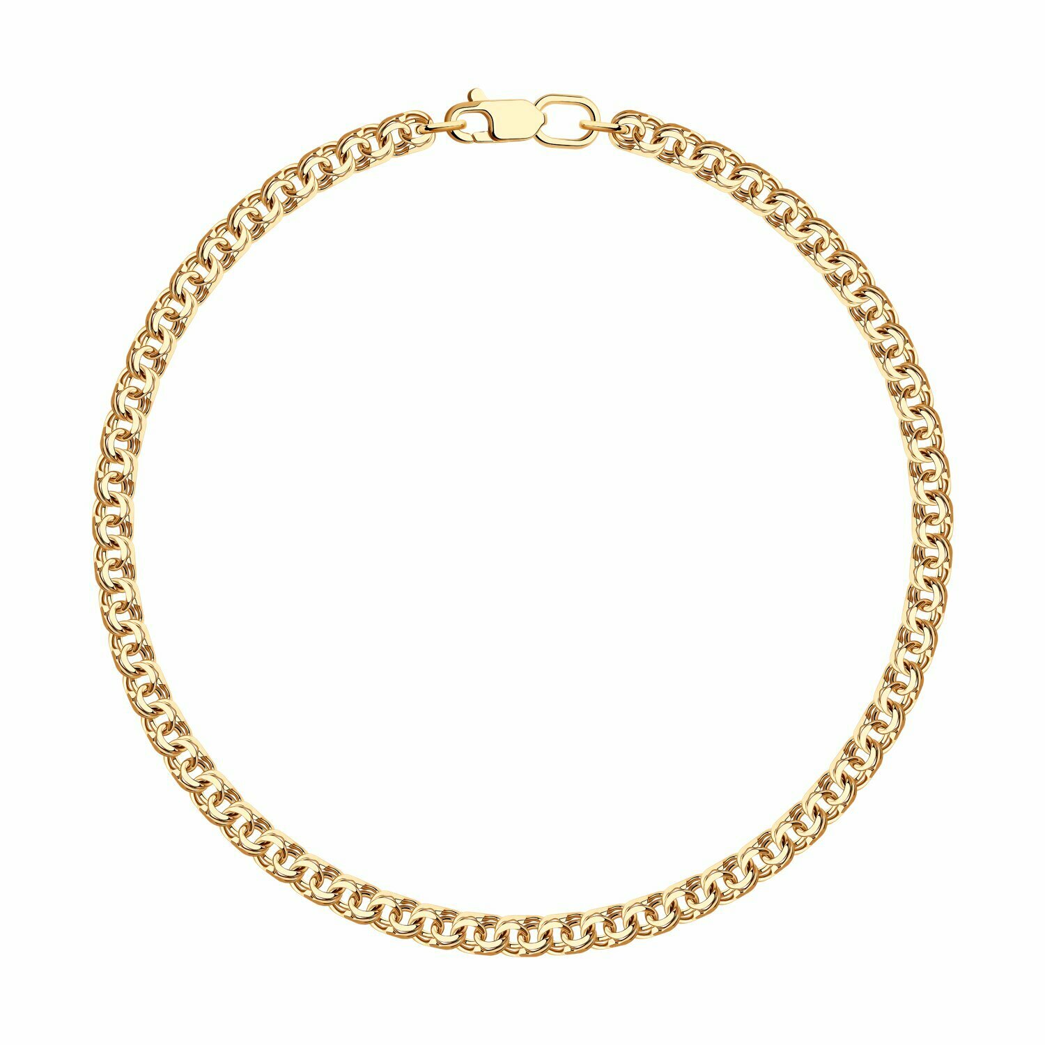 Браслет, серебро, 925 проба, золочение