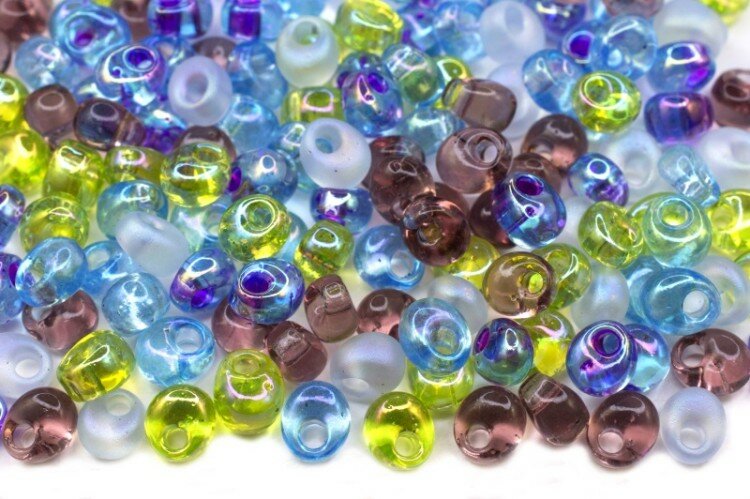 Бисер японский MIYUKI Magatama 4мм MIX14 драгоценные камни, микс Gemtones, 10 грамм