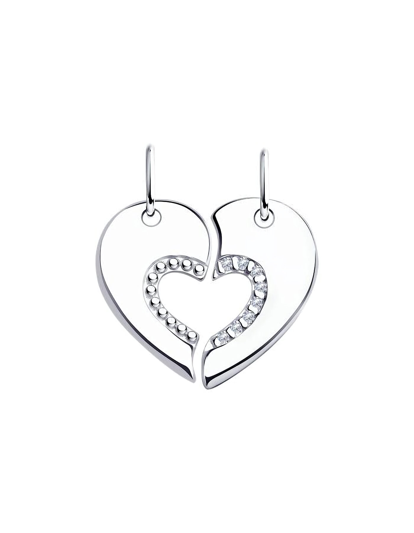 Подвеска, серебро, 925 проба, родирование, фианит