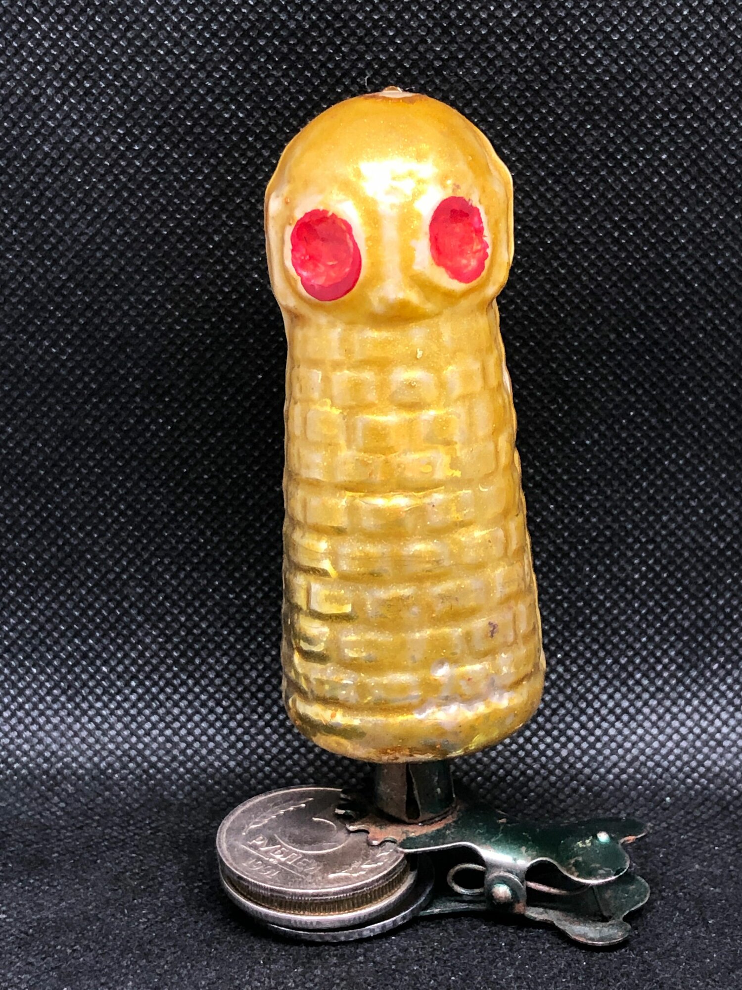 Елочная игрушка СССР маяк на прищепке стекло # 25