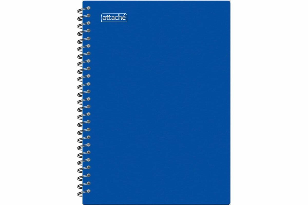 Attache Plastic Бизнес-тетрадь А4 синяя, 120 листов, гребень, пластиковая обложка, клетка