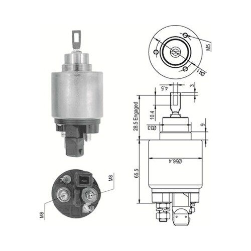 Реле втягивающие стартера для автомобиля, MAGNETI MARELLI 940113050343 (1 шт.)