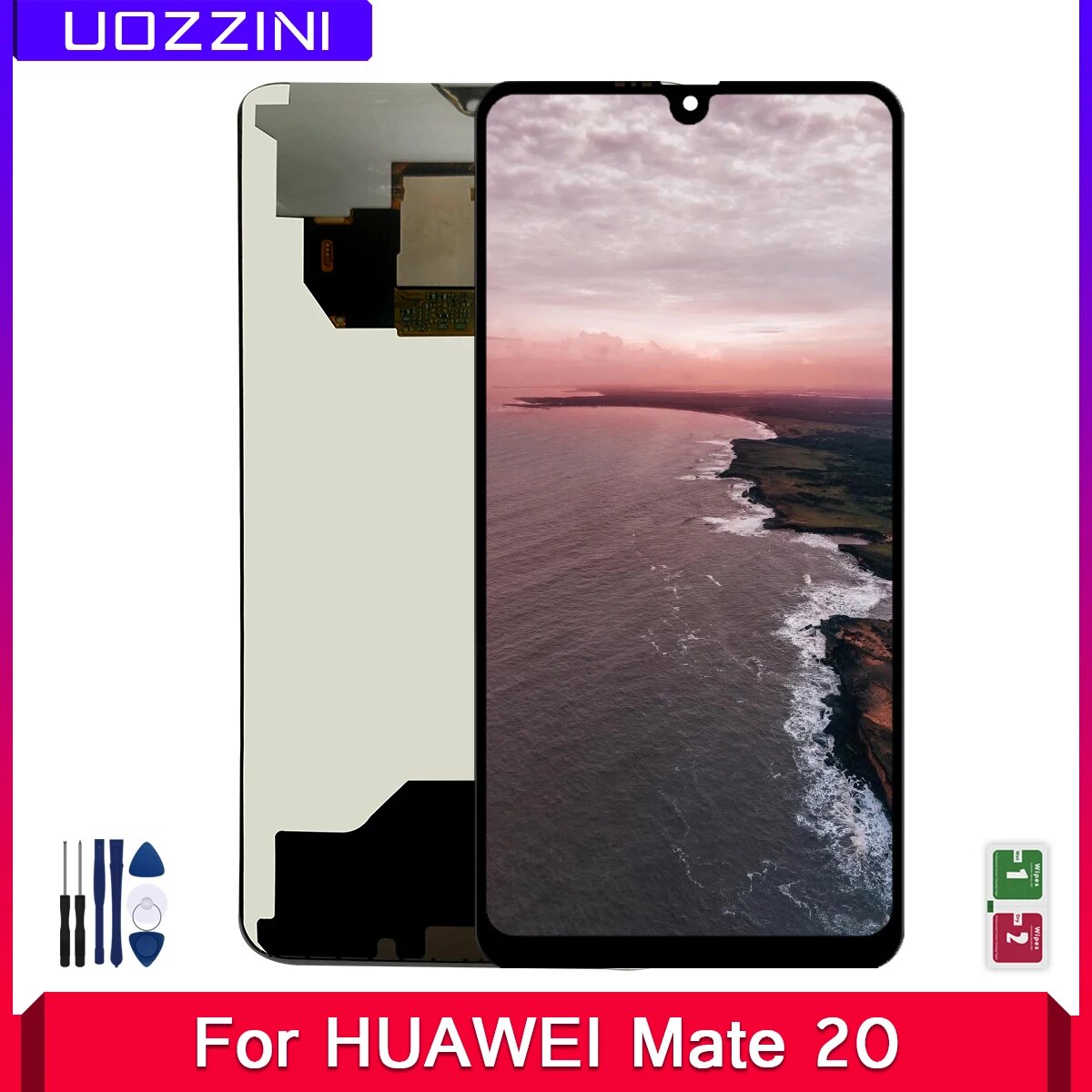 ЖК-дисплей IPS 6,53 дюйма для Huawei Mate 20 Mate20 HMA-TL00/L29/L09/AL00, ЖК-дисплей с сенсорным экраном и дигитайзером в сборе, замена для Mate 20 Black No Frame