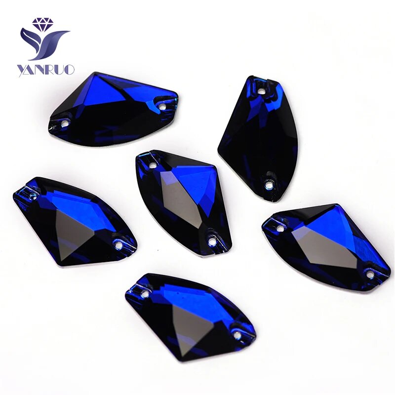 YANRUO 3256 стеклянные кристаллы для украшения одежды Темно-синий, 9x14mm 30Pcs, Cobalt