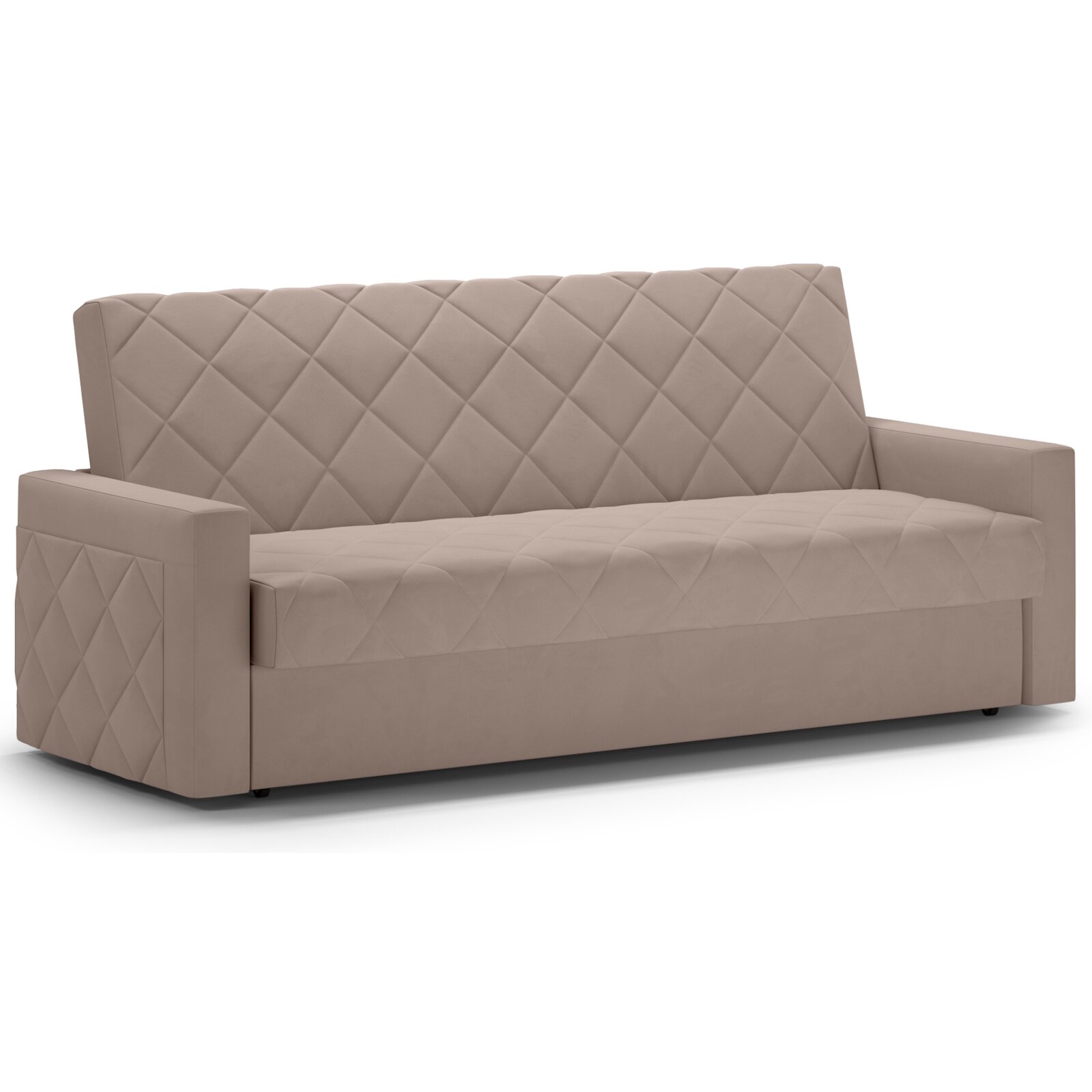 Диван раскладной "Лондон" 217х87х96, 118х187, 1 место, бежевый велюр