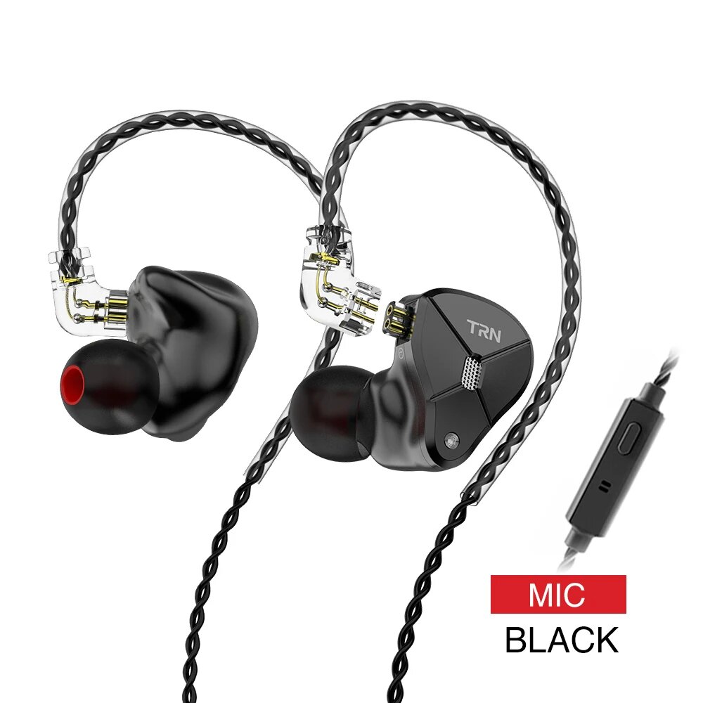 TRN BA5 10BA внутриканальные наушники black with mic