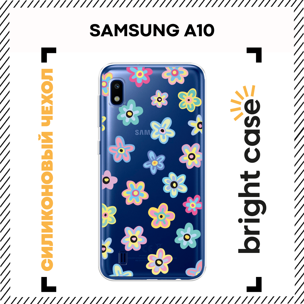 Чехол на Samsung Galaxy A10 / Самсунг А10 с принтом Летние цветочки, прозрачный