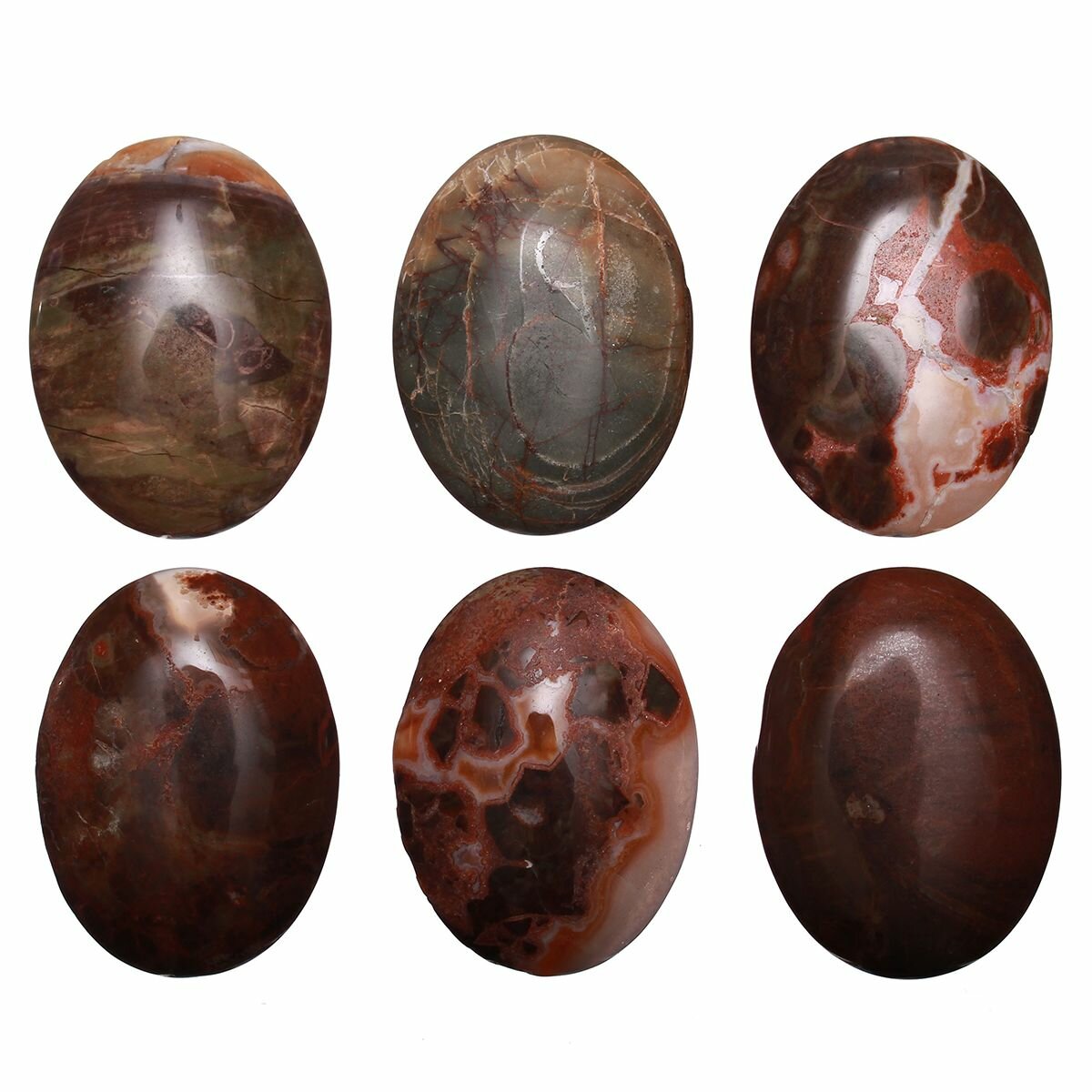 Кабошон каменный, 40х30мм, яшма Пикассо, 1 шт.