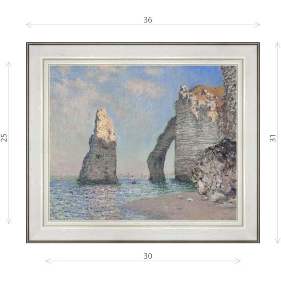 Картина Декор Депо Клода Моне Каменная игла и Порт д'Аваль, 1885 Матовая бумага в раме без стекла 31х36 см