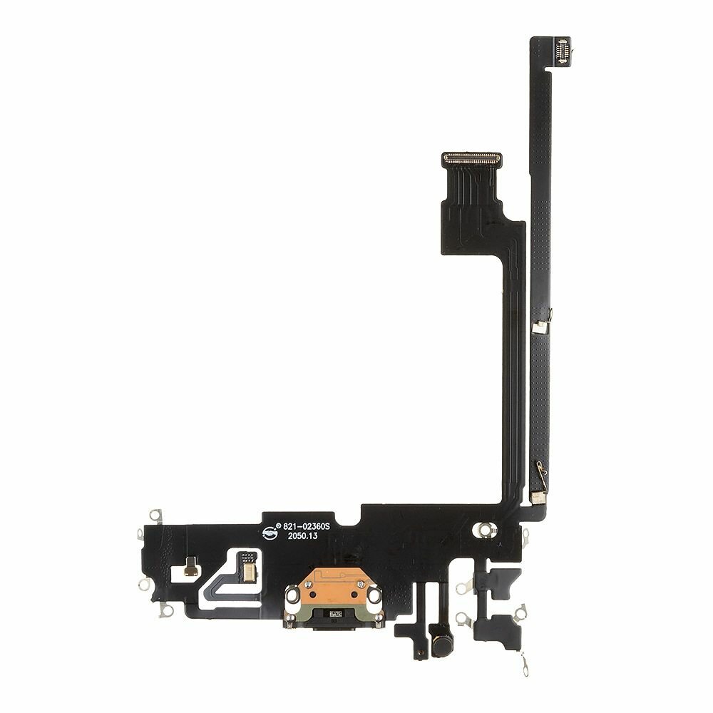 Шлейф/FLC iPhone 12 Pro Max системный разъем/микрофон (черный)