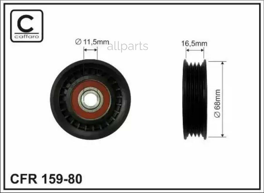 CAFFARO 15980 Ролик ремня кондиционера Toyota Avensis Carina E Corolla 1618 912000