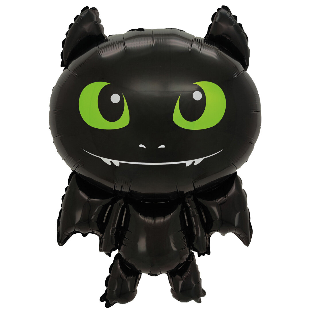 Шар (34'/86 см) Фигура, Любимый Дракон, Черный, 1 шт. в уп.