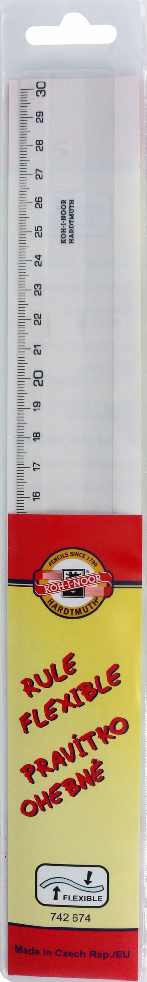 Линейка, 30 см, гибкая, прозрачная