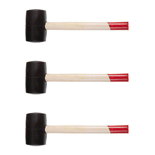 Киянка резиновая 750 г деревянная ручка (3 шт.)