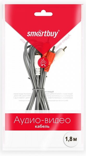 Кабель соединительный Smartbuy 2xRCA (M) - 2xRCA (M), 5,0 м, в пакете (KA225)/10
