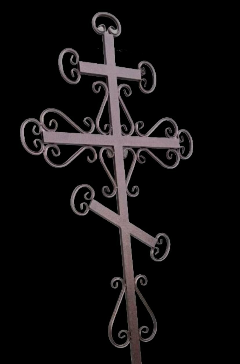 Крест 1,2м черный цвет металлический кованый