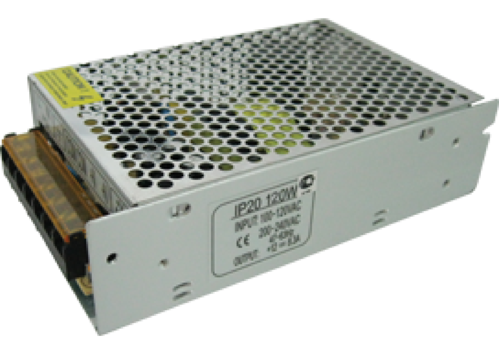 Драйвер Ecola / Экола LED strip Power Supply для светодиодной ленты в металлическом корпусе, серый, 159х98х42мм, 120Вт, 220-12V, IP20 / блок питания