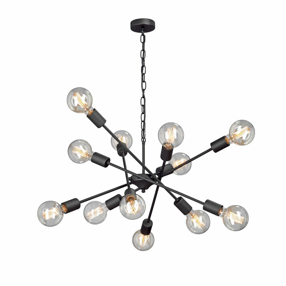Люстра Vitaluce V4750-1/12, 12xE27 Макс. 60Вт Черный, Матовый / Виталюче.