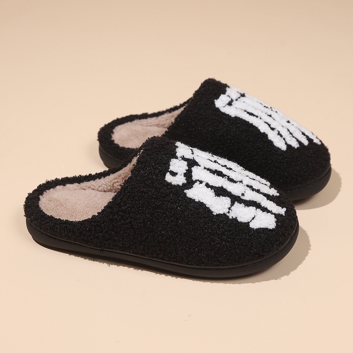 Мягкие тапочки на тему Хэллоуина, нескользящие хлопковые тапочки с когтями, теплые хлопковые тапочки на флисовой подкладке.42-43