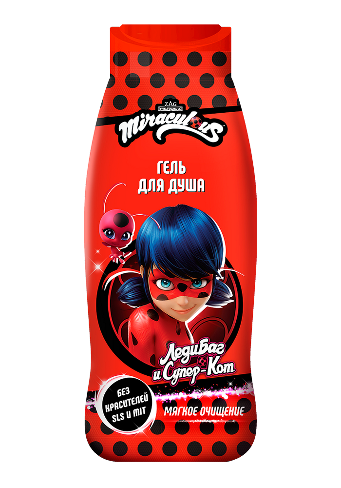 Miraculous Леди Баг И Супер Кот - Мягкое Очищение Гель для душа 400 мл. (для девочек)