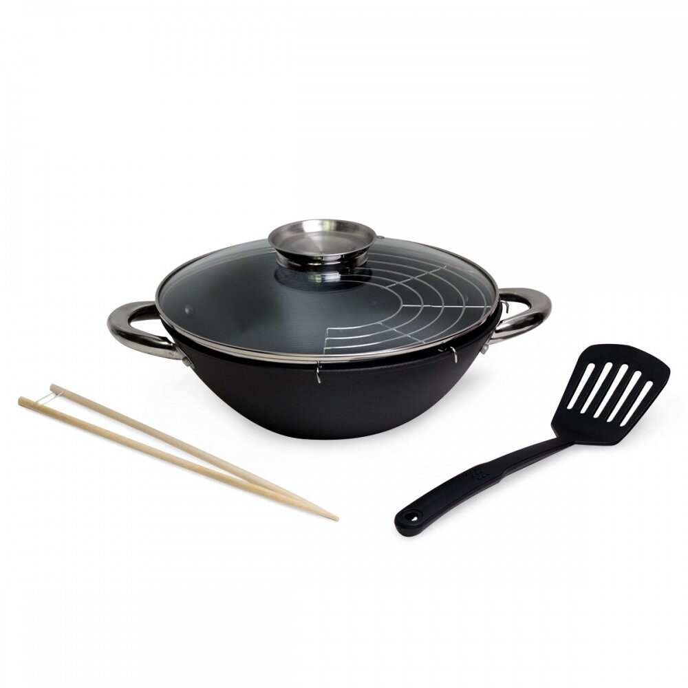 Казан чугунный 'Wok', с антипригарны мраморным покрытием, 3,6 L Kamille 4806MR