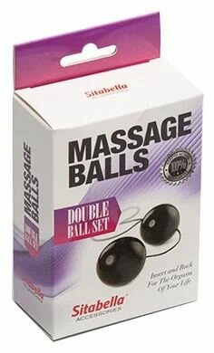 Sitabella Вагинальные шарики Massage Balls), D: 3.5 см, длина: 18 см, черный