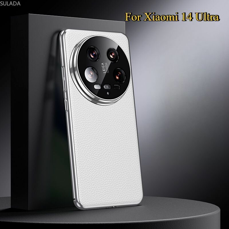 Роскошный натуральной кожи чехол для Xiaomi 14 Ultra (Сяоми 14 Ультра, Ксиаоми 14 Ультра)